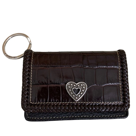 Brighton | Bags | Brighton Vintage Blackbrown Leather Heart Charm Card ...
